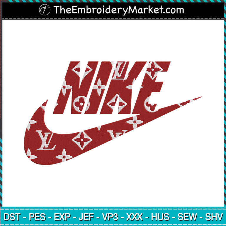 Nike x LV Embroidery Designs File, Nike x Louis Vuitton Machine ...