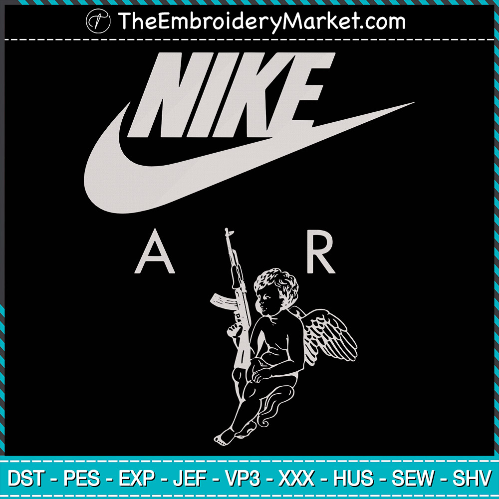 Nike Air x Cupid Embroidery Designs File, Nike Machine Embroidery ...