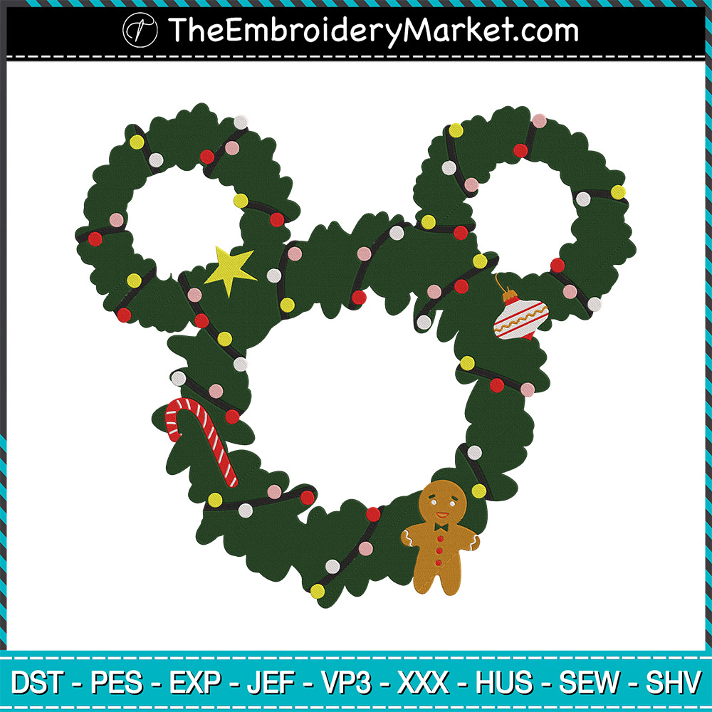 Wreath Disney Embroidery Designs File, Disney Machine Embroidery ...