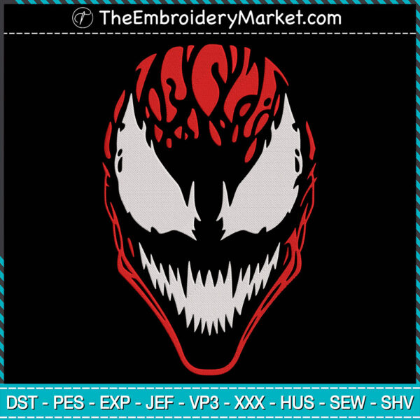 Carnage Head Embroidery Designs File, Marvel Machine Embroidery Designs ...