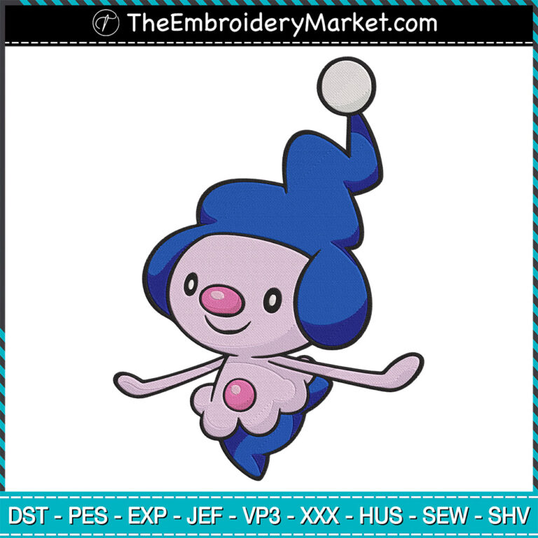 Mime Jr Pokemon Embroidery Designs File, Pokemon Machine Embroidery ...