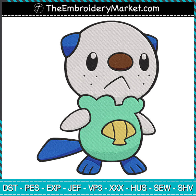 Oshawott Pokemon Embroidery Designs File, Pokemon Machine Embroidery ...