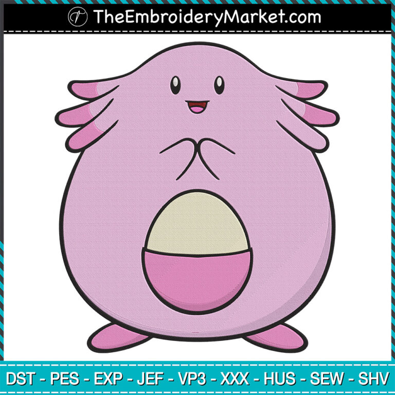 Chansey Pokemon Embroidery Designs File, Pokemon Machine Embroidery ...