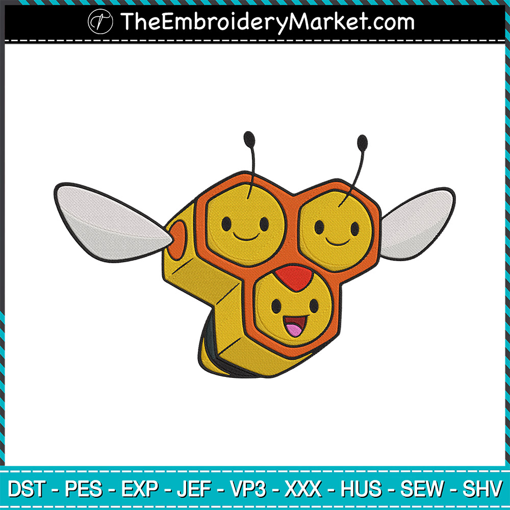 Combee Pokemon Embroidery Designs File, Pokemon Machine Embroidery ...