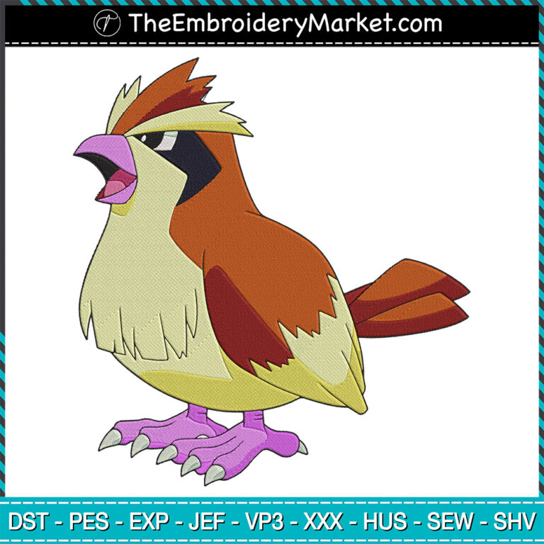 Pidgey Embroidery Designs File, Pokemon Machine Embroidery Designs ...