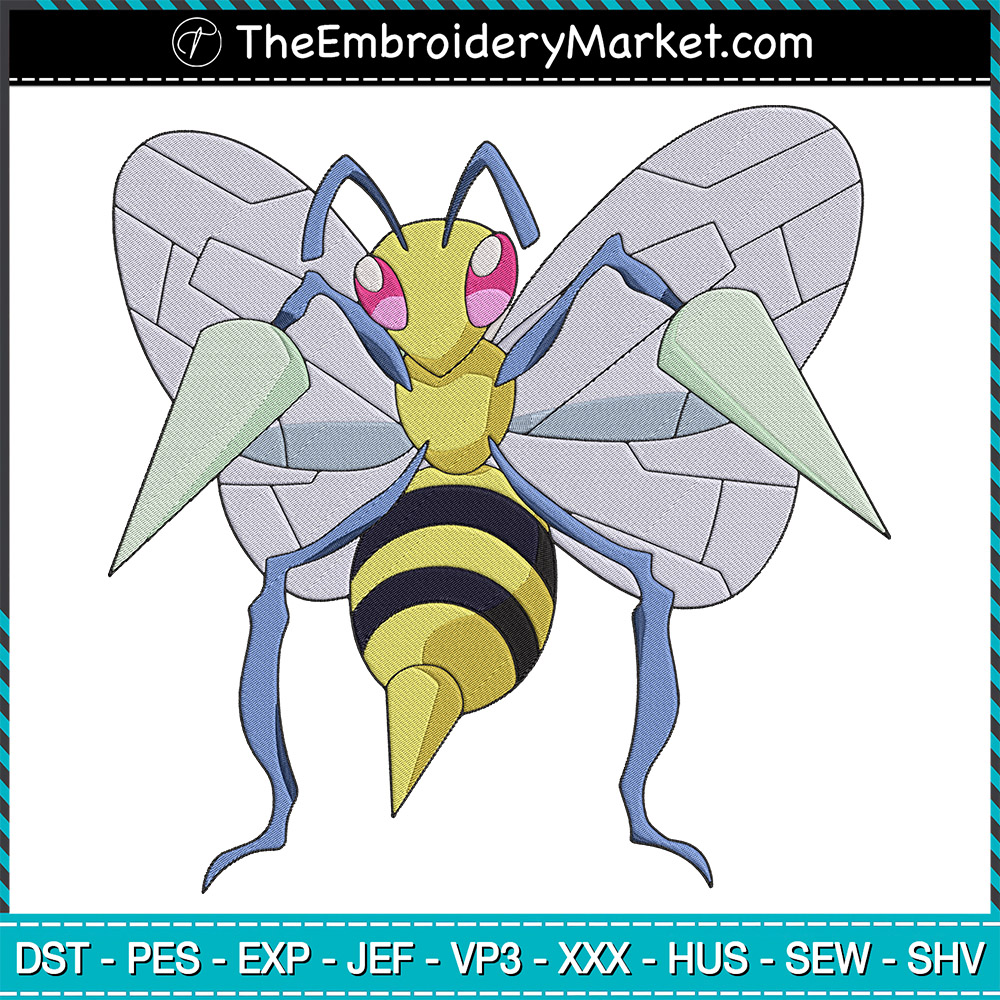 Beedrill Embroidery Designs File, Pokemon Machine Embroidery Designs ...