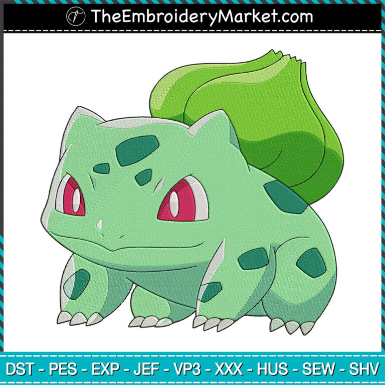 Bulbasaur Embroidery Designs File, Pokemon Machine Embroidery Designs ...