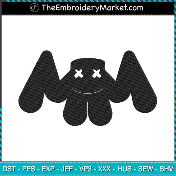 Logo M Marshmello Embroidery Designs File, Marshmello Machine ...
