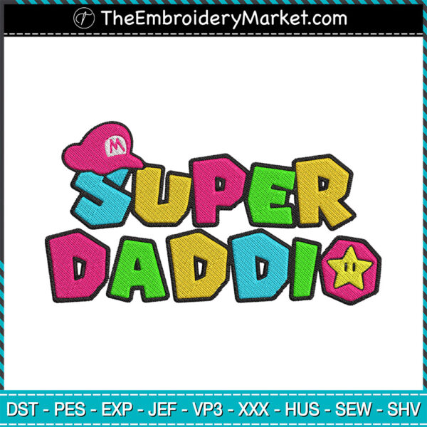 Super Daddio Embroidery Designs File, Mario Machine Embroidery Designs ...