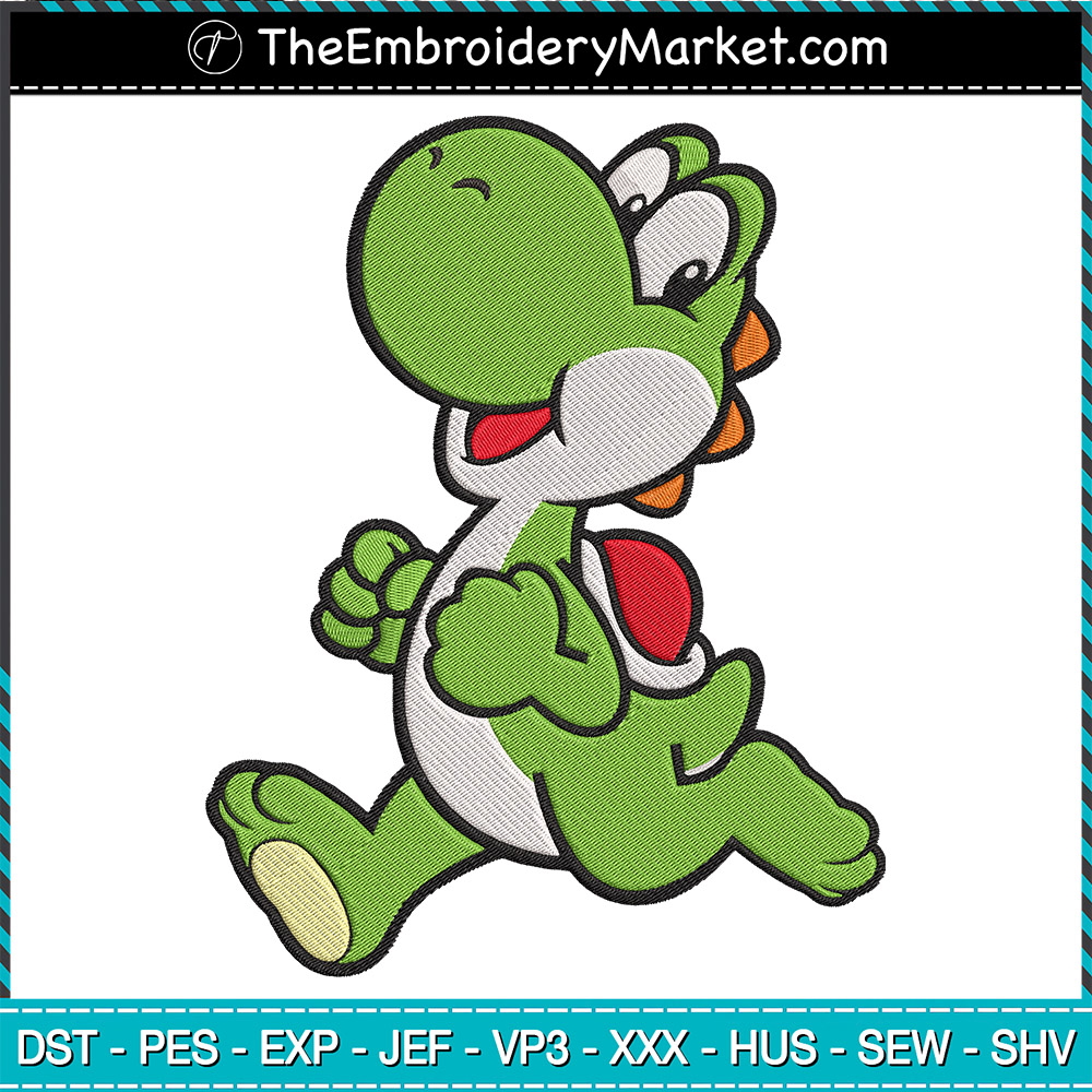 Yoshi Mario Embroidery Designs File, Mario Machine Embroidery Designs ...
