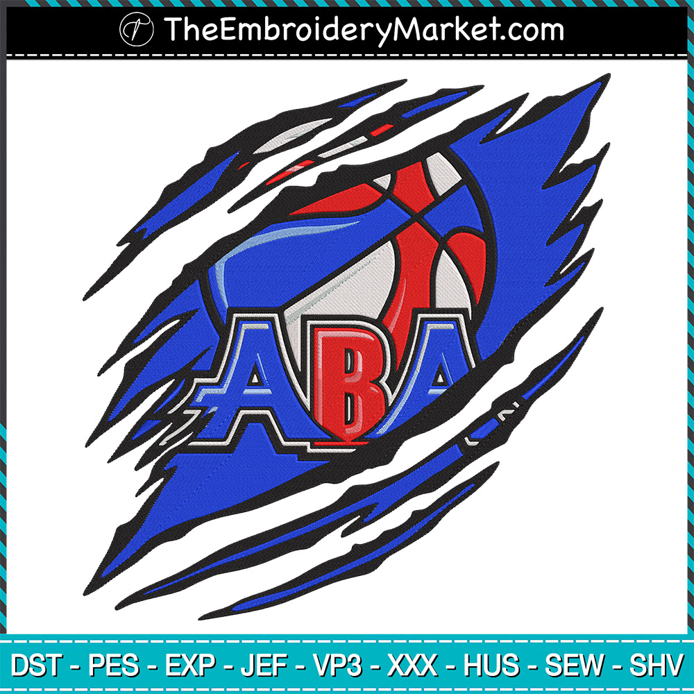 American Basketball Association NBA Embroidery Designs File, American ...