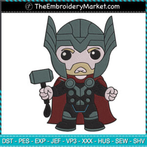 Thor Chibi Embroidery Designs File, Avengers Machine Embroidery Designs ...