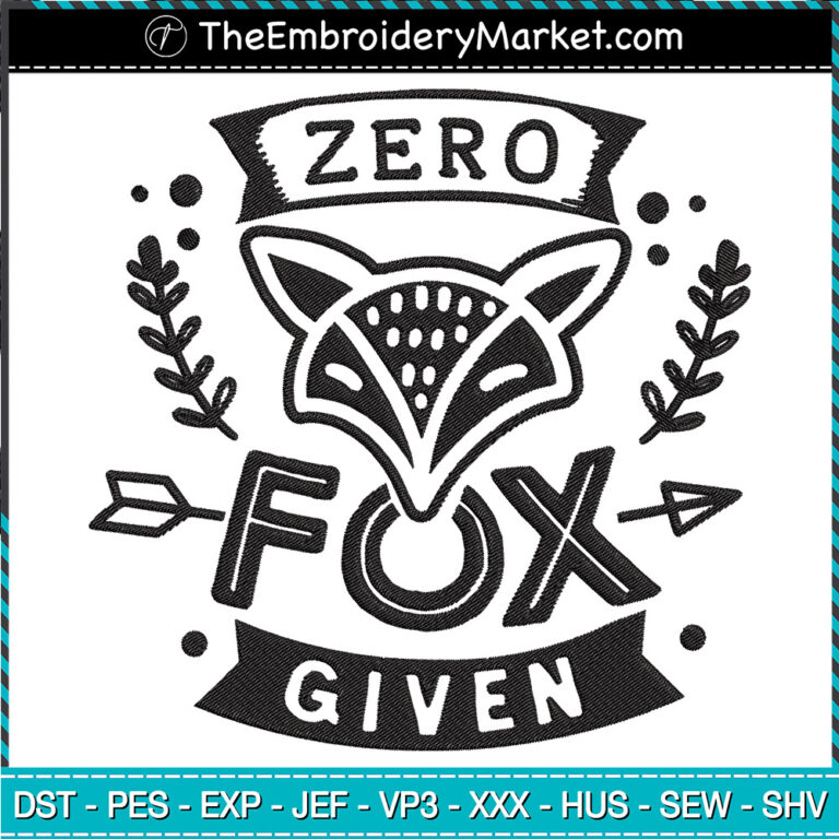 Zero Fox Given Embroidery Designs File, Fox Machine Embroidery Designs ...