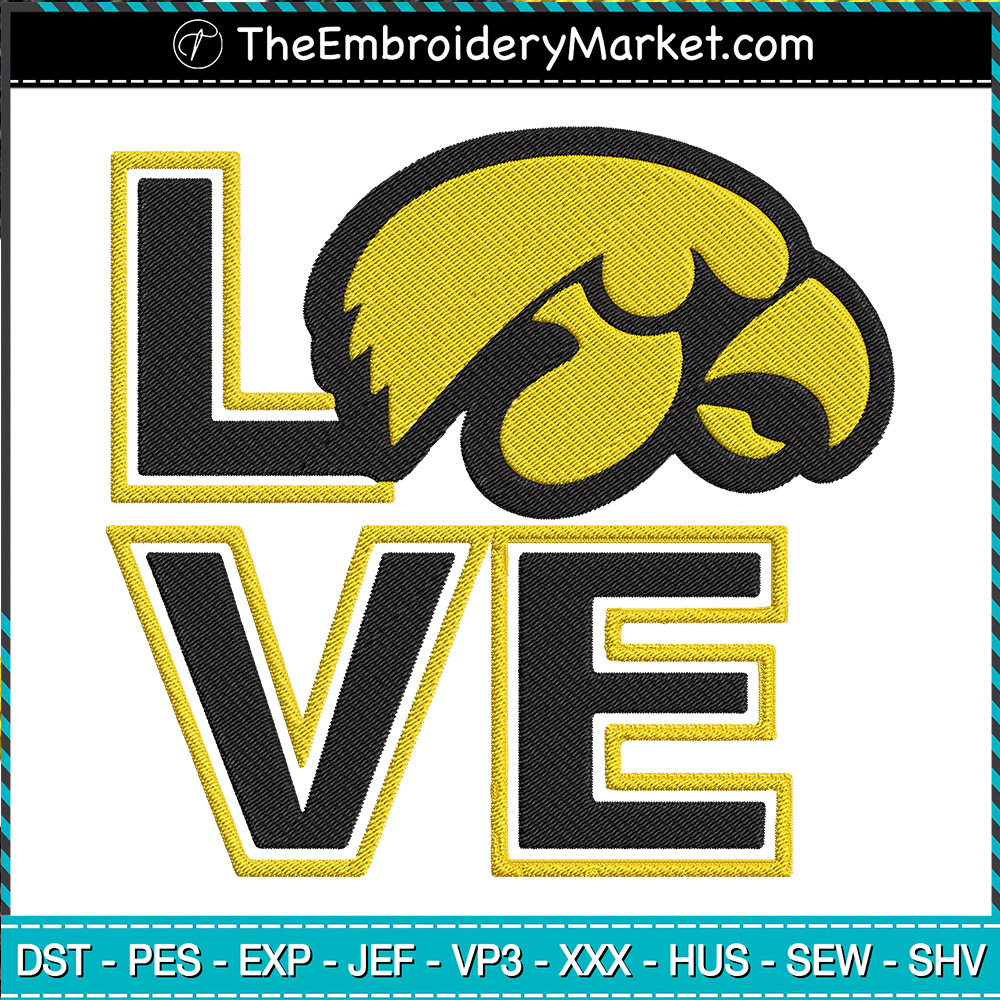 Logo Fight For Iowa Love Embroidery Designs File, Fight For Iowa ...