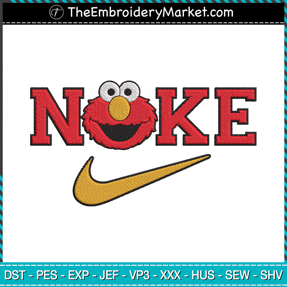 Nike Elmo Head Embroidery Designs File, Nike Machine Embroidery Designs ...