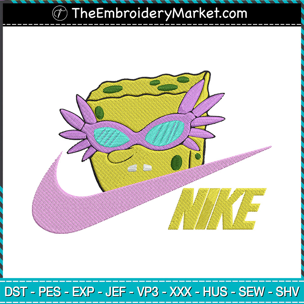 Nike SpongeBob SquarePants Cool Embroidery Designs File, Nike Machine ...