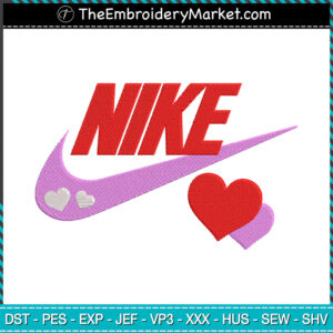 Nike Lovely Double Embroidery Designs File, Nike Machine Embroidery ...