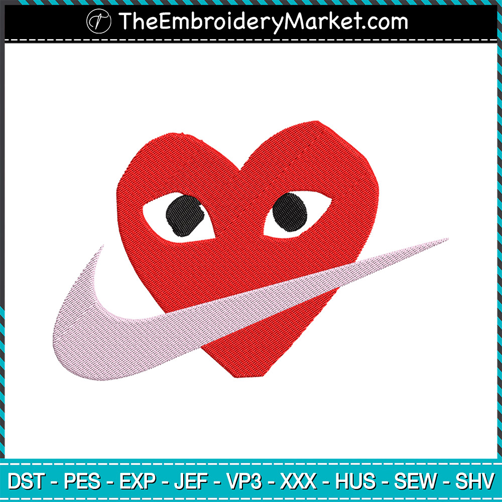 Nike Comme des Garçons Embroidery Designs File, Nike Machine Embroidery ...