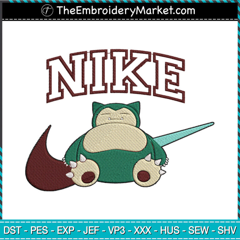 Nike Snorlax Embroidery Designs File, Nike Machine Embroidery Designs ...
