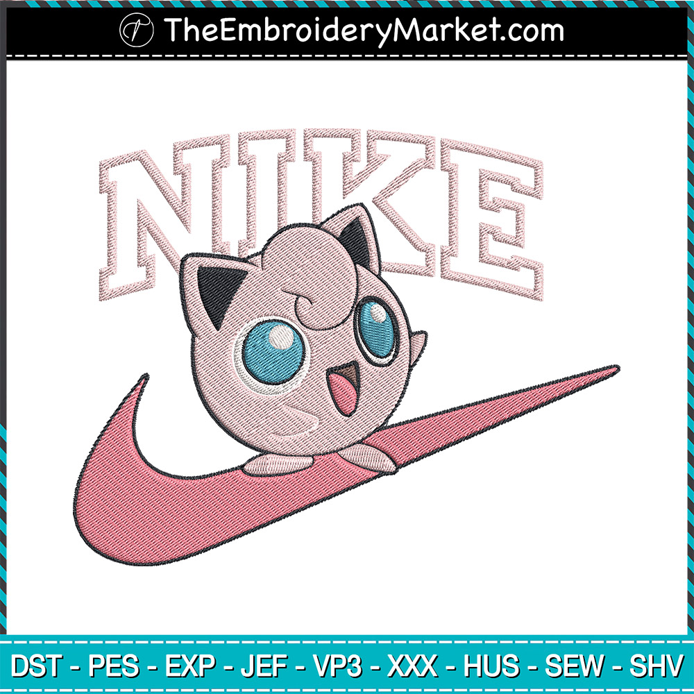 Nike Jigglypuff Embroidery Designs File, Nike Machine Embroidery ...