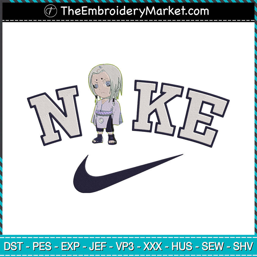 Nike x Chibi Kimimaro Embroidery Designs File, Nike Machine Embroidery ...