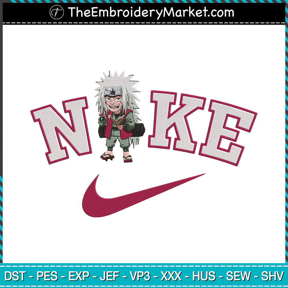 Nike x Chibi Jirayia Embroidery Designs File, Nike Machine Embroidery ...