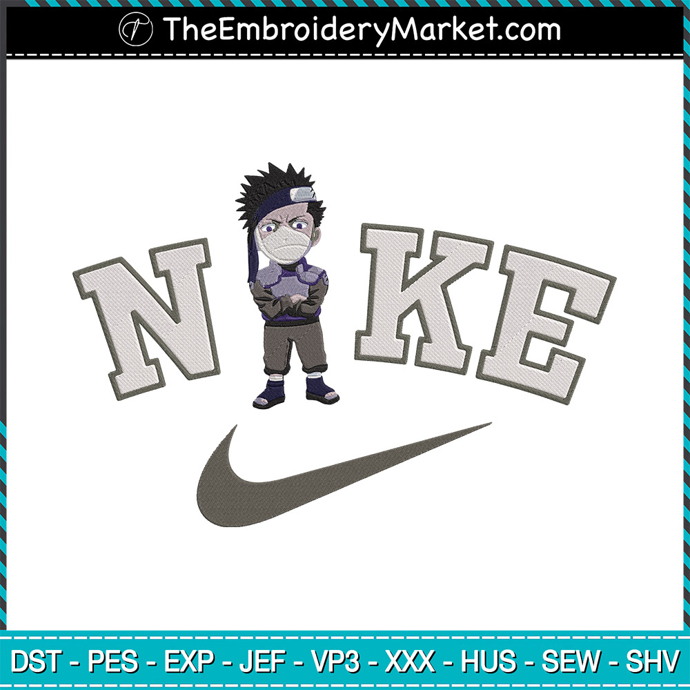 Nike Chibi Zabuza Embroidery Designs File, Nike Machine Embroidery ...