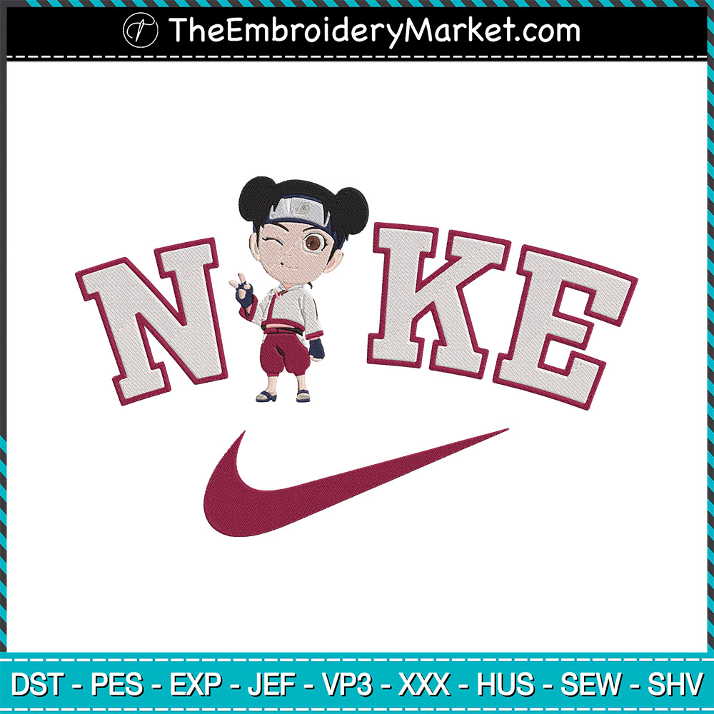 Nike Chibi Tenten Embroidery Designs File, Nike Machine Embroidery ...