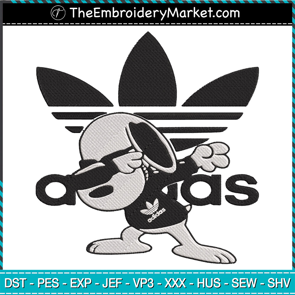 Adidas x Snoopy Embroidery Designs File, Adidas Machine Embroidery ...