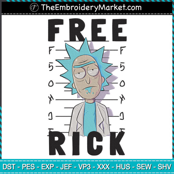 Free Rick Embroidery Designs File, Rick and Morty Machine Embroidery ...