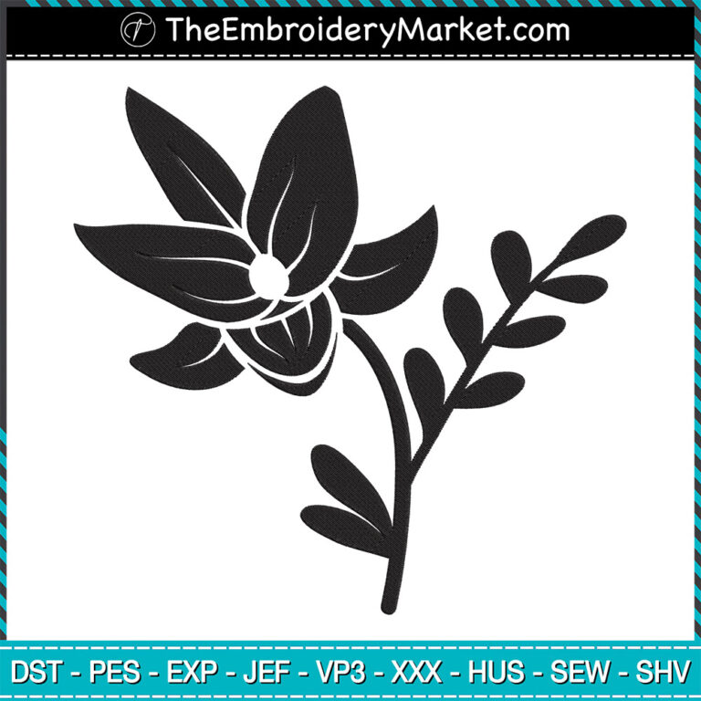 Flower Black Embroidery Designs File, Flower Machine Embroidery Designs ...