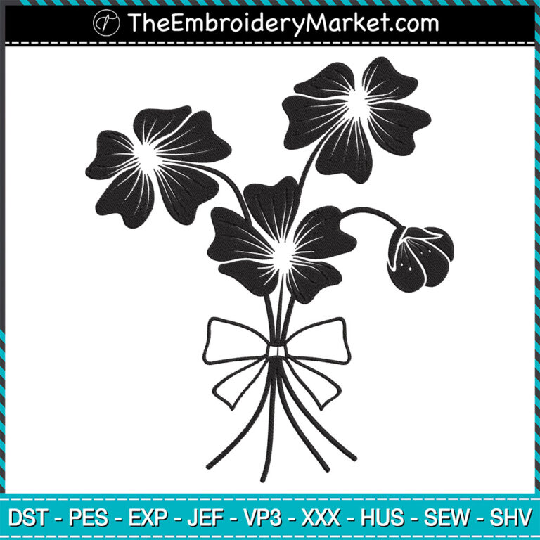 Bows and Flowers Embroidery Designs File, Flower Machine Embroidery ...