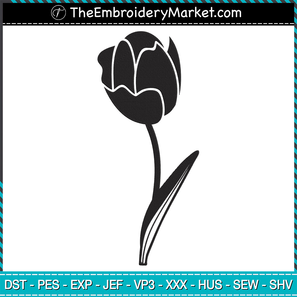 Tulip Flower Embroidery Designs File, Flower Machine Embroidery Designs ...