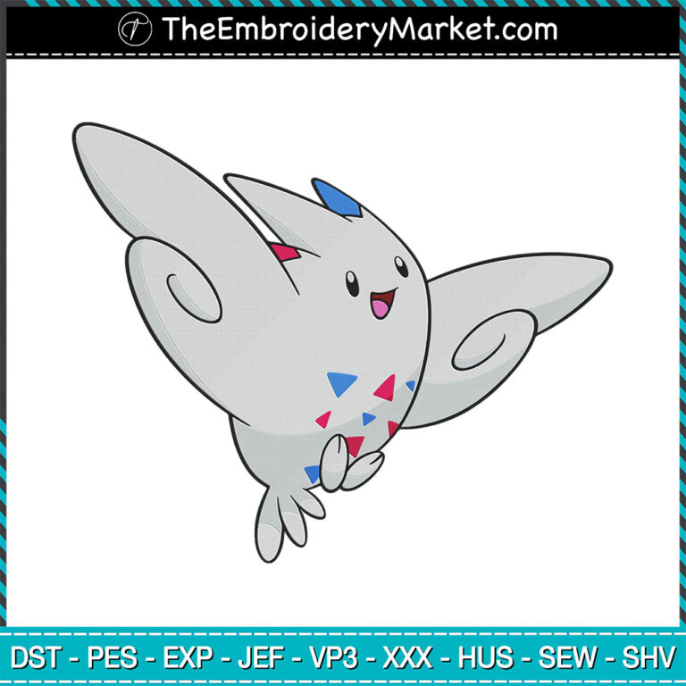 Togekiss Pokemon Embroidery Designs File, Pokemon Machine Embroidery ...