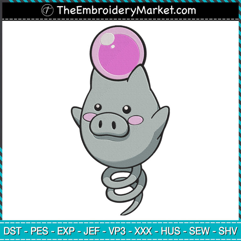 Spoink Pokemon Embroidery Designs File, Pokemon Machine Embroidery ...