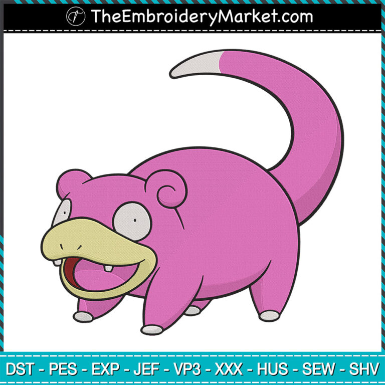 Slowpoke Pokemon Embroidery Designs File, Pokemon Machine Embroidery ...