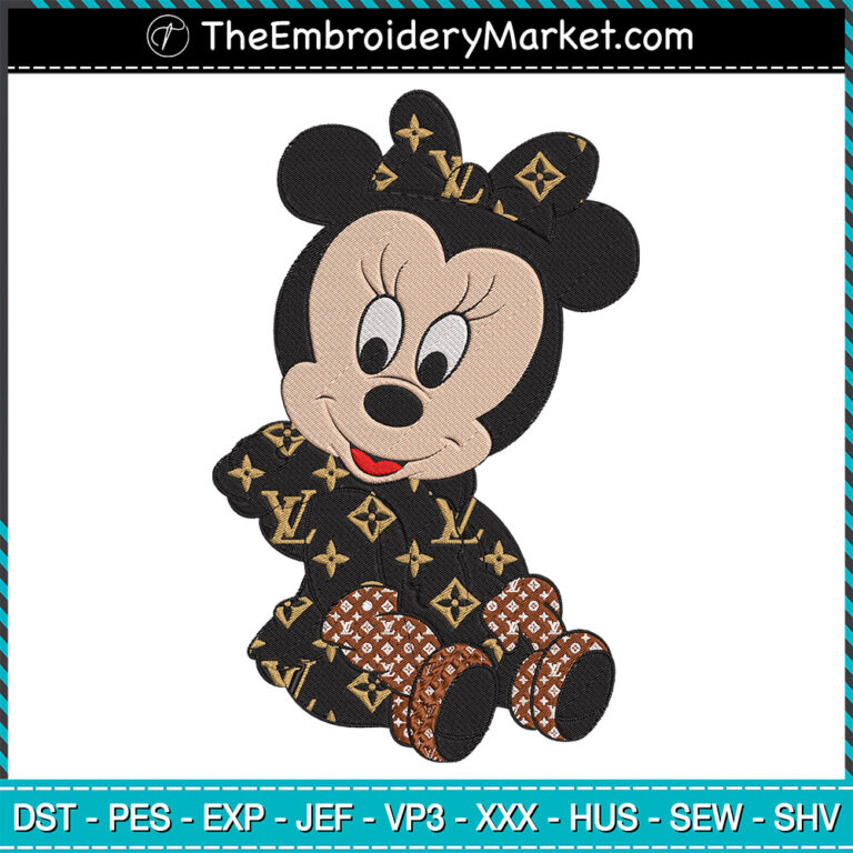 Baby Minnie Mouse Louis Vuitton Embroidery Designs File, Disney Minnie ...