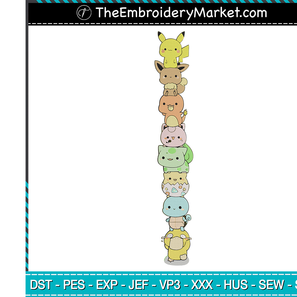 Chibi Pokemon Dex Embroidery Embroidery Designs File, Nike Pokemon ...