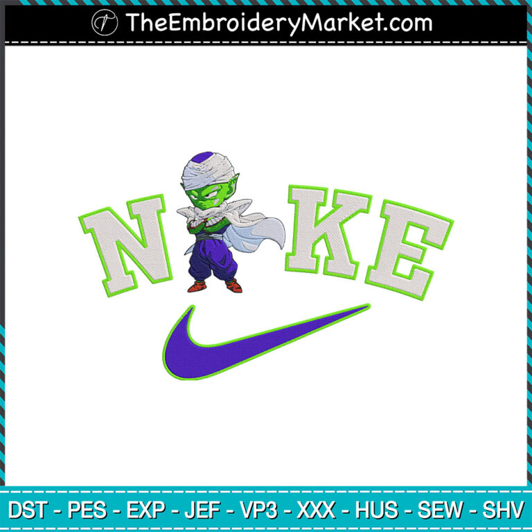 Piccolo x Nike Embroidery Designs File, Nike Dragon Ball Machine ...