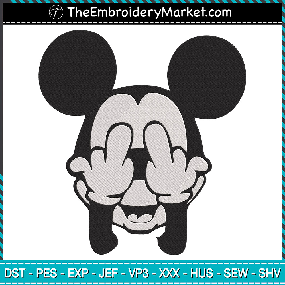 Mickey Mouse Head Embroidery Designs File, Disney Machine Embroidery ...