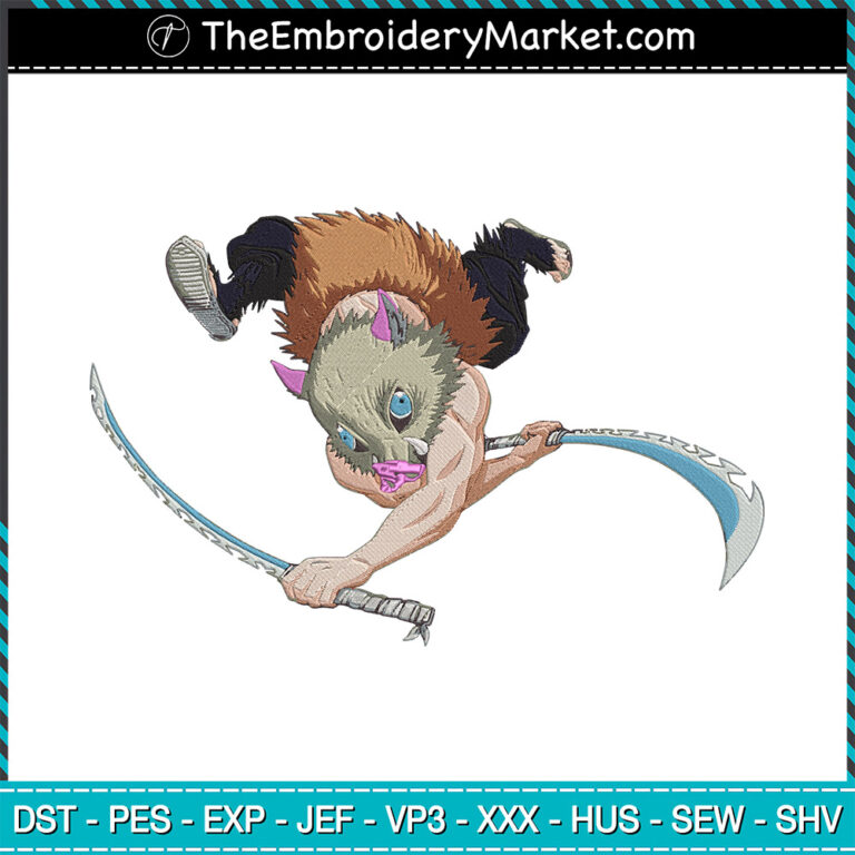 Hashibira Inosuke Attack Embroidery Designs File, Kimetsu no Yaiba ...