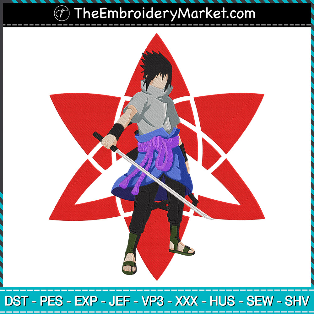 Uchiha Sasuke Eternal Mangekyou Sharingan Embroidery Designs File, Nike ...