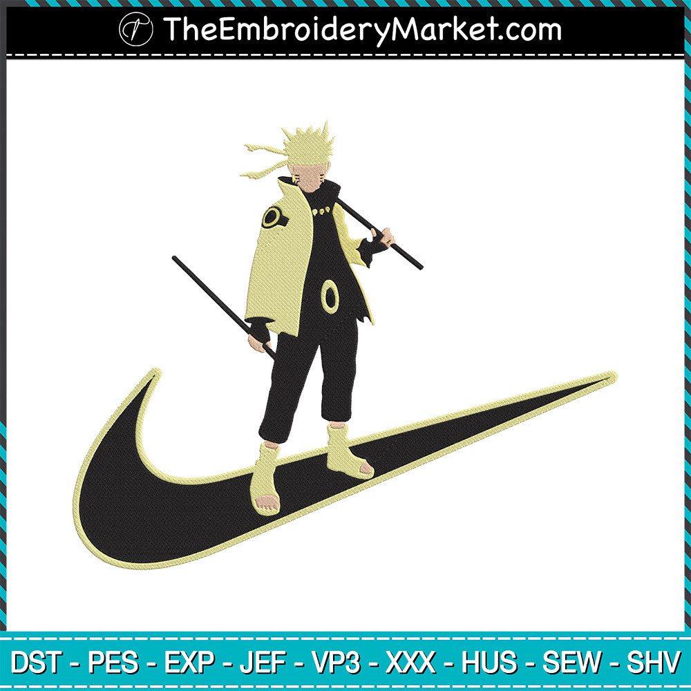 Naruto Senjutsu Nike Embroidery Designs File, Nike Naruto Machine ...