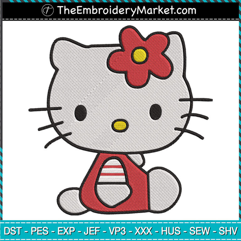Baby Kitty Cat Embroidery Designs File, Hello Kitty Machine Embroidery ...