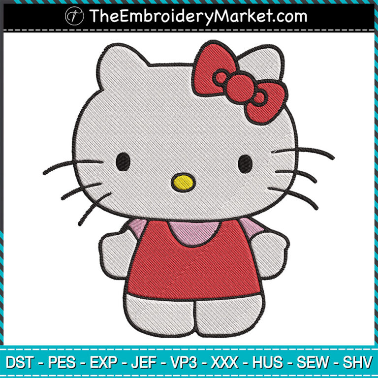 Hello Kitty Red Embroidery Designs File, Hello Kitty Machine Embroidery ...
