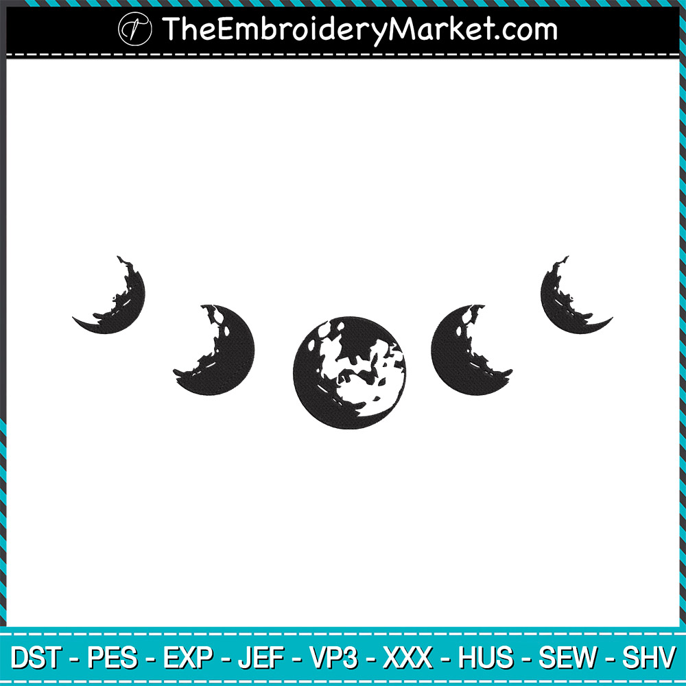 Moon Phases Embroidery Designs File, Mystery Machine Embroidery Designs ...