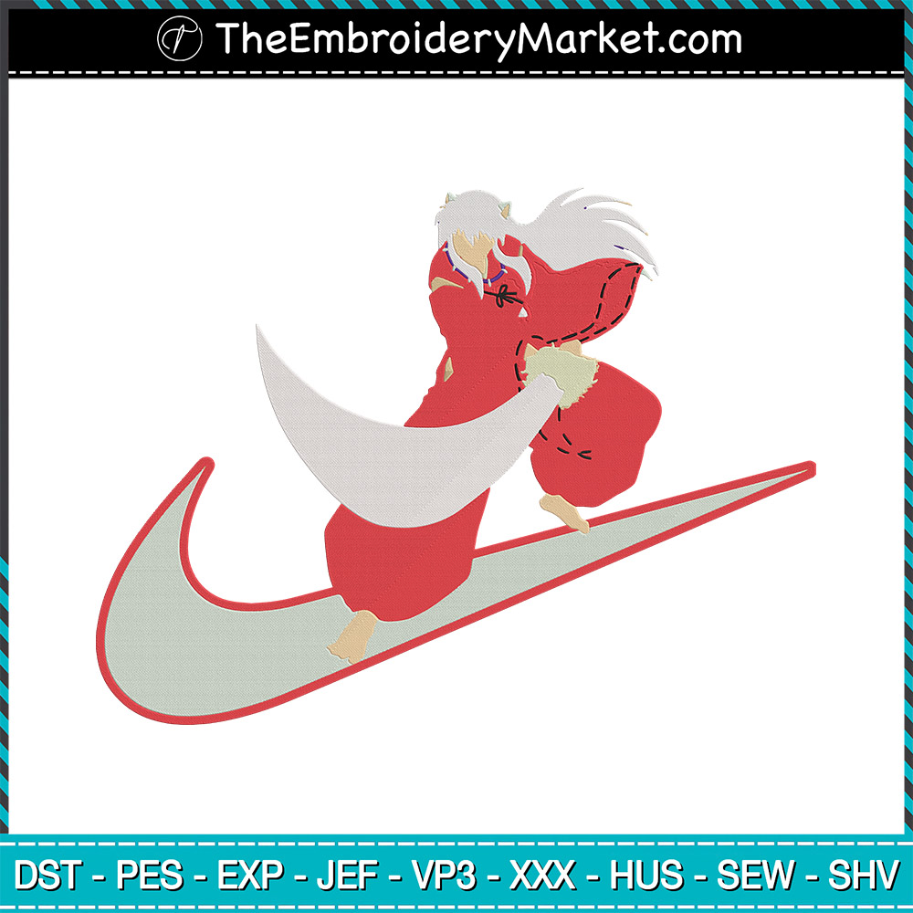 Nike x InuYasha Attack Embroidery Designs File, Nike InuYasha Machine ...