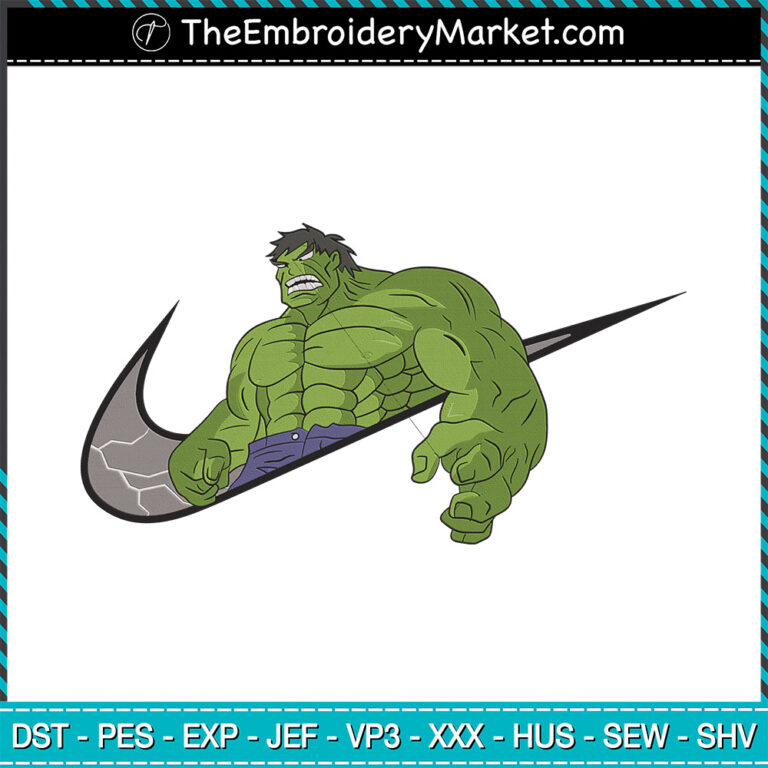Nike With Hulk Embroidery Designs File, Nike x Marvel Machine ...