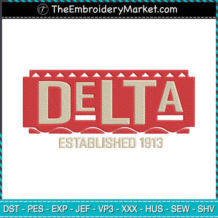 Delta Established 1913 Embroidery Designs File, Historically Black ...