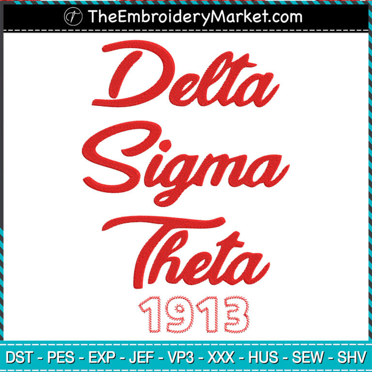 Delta Sigma Theta 1913 Embroidery Designs File, Historically Black ...